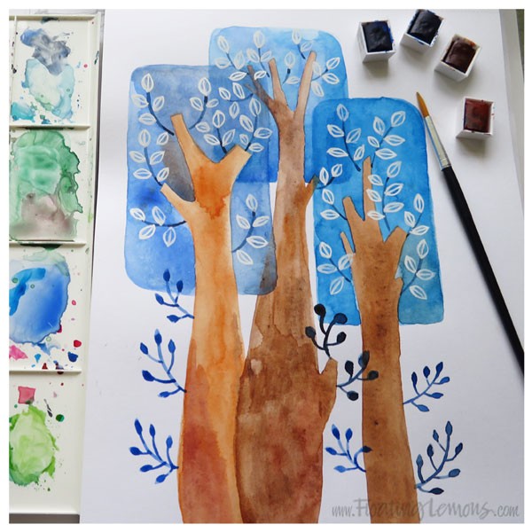 Blue Trees? drawing by Mariana Musa | Doodle Addicts