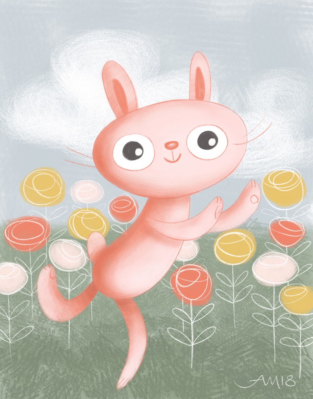 Bunny Hop drawing by Angela Martini | Doodle Addicts