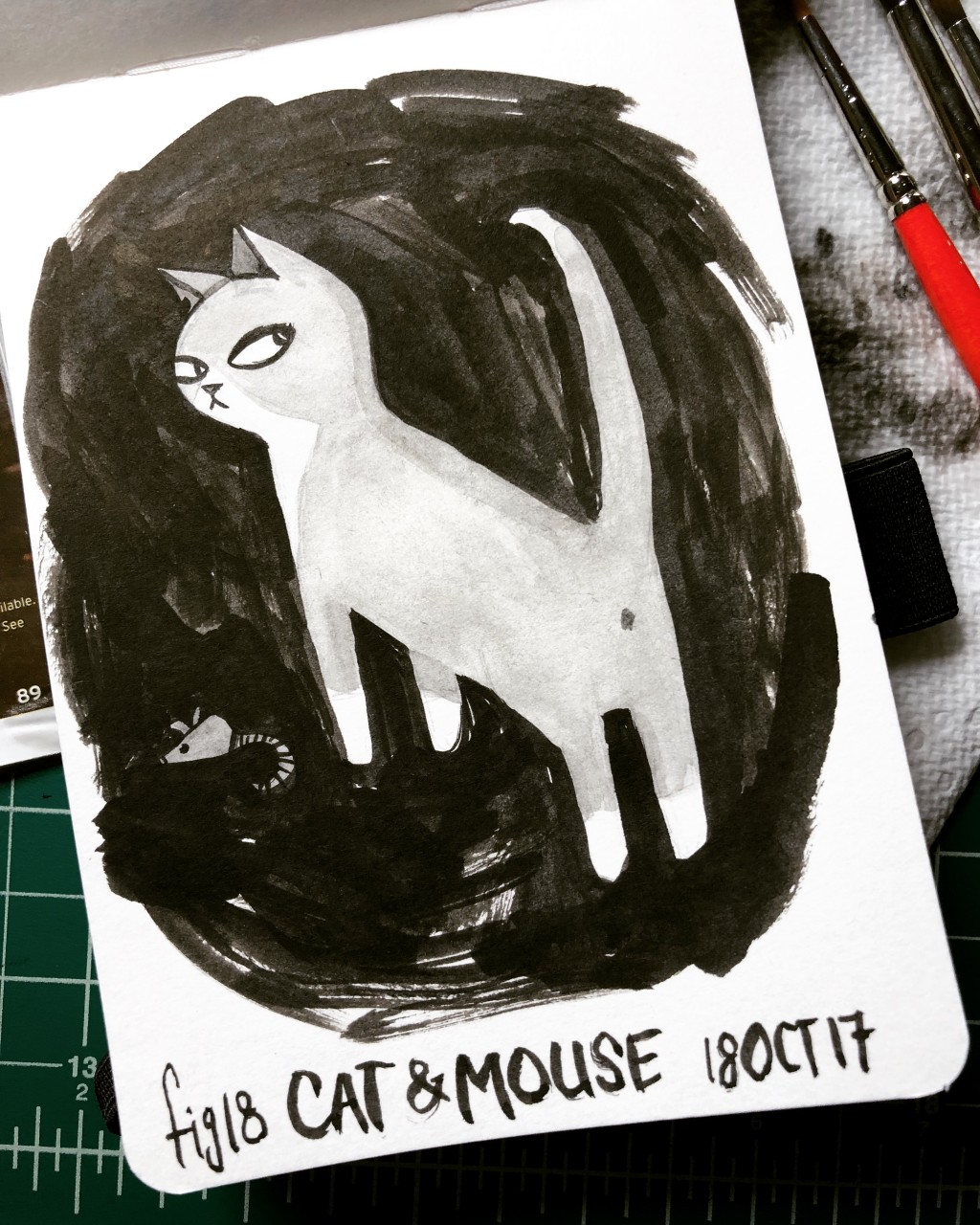 Cat & Mouse drawing by Angela Martini | Doodle Addicts