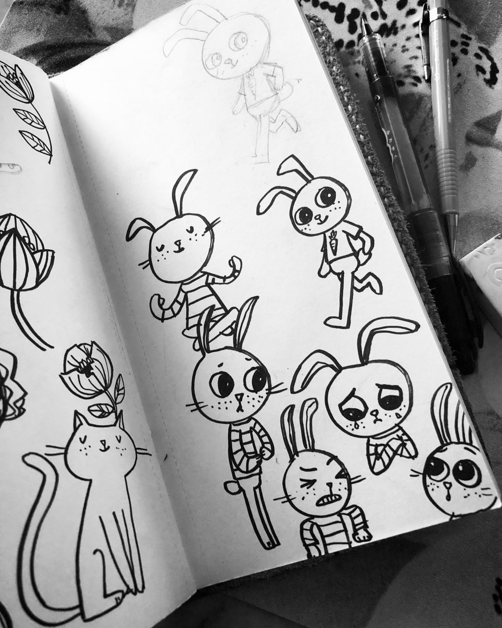 Doodle Bunnies drawing by Angela Martini | Doodle Addicts