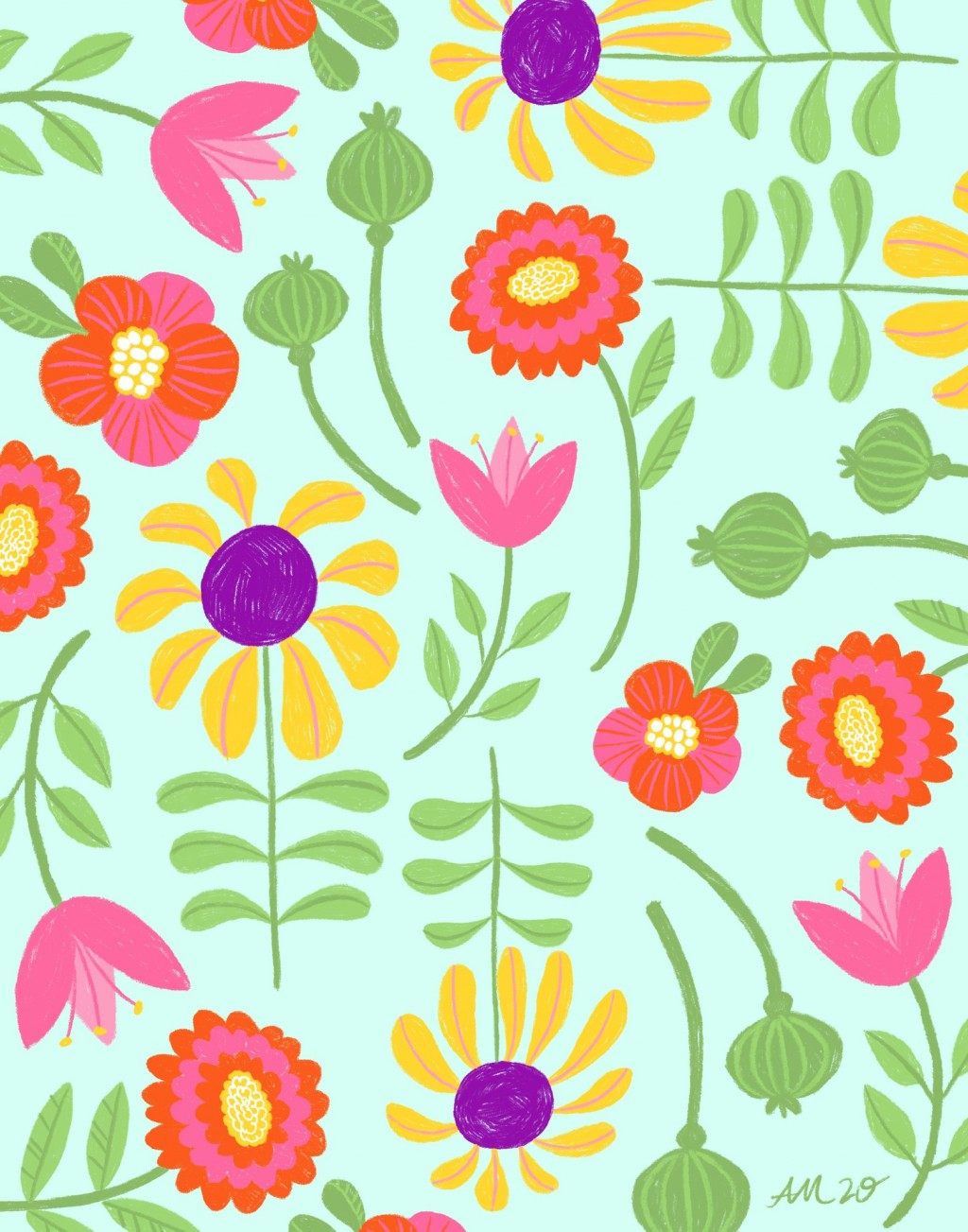Spring Flowers drawing by Angela Martini | Doodle Addicts