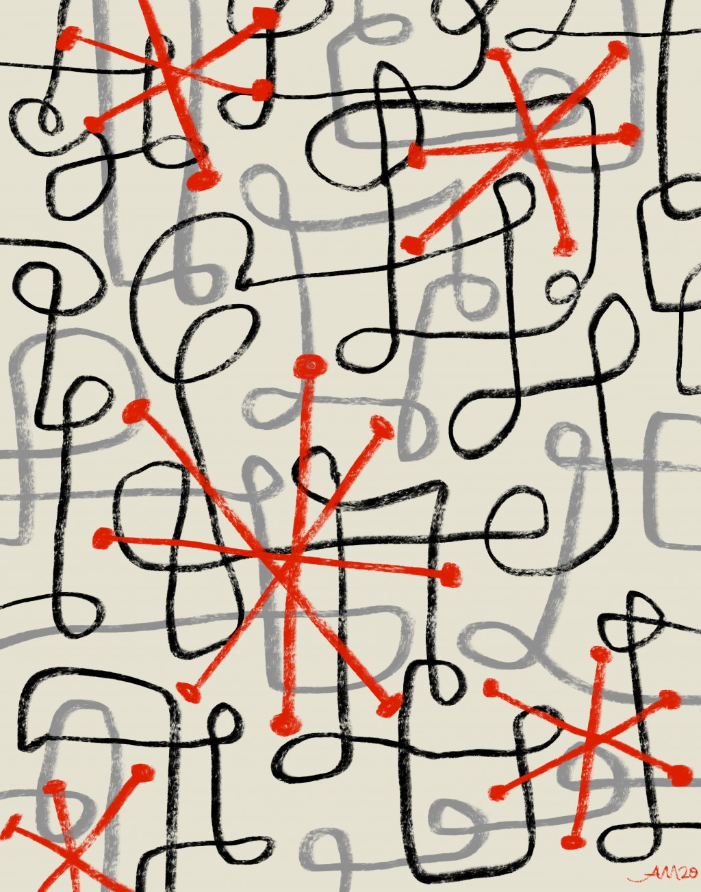 Mid Mod Doodles drawing by Angela Martini | Doodle Addicts