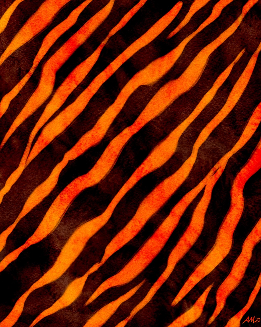 Fire Tiger drawing by Angela Martini | Doodle Addicts