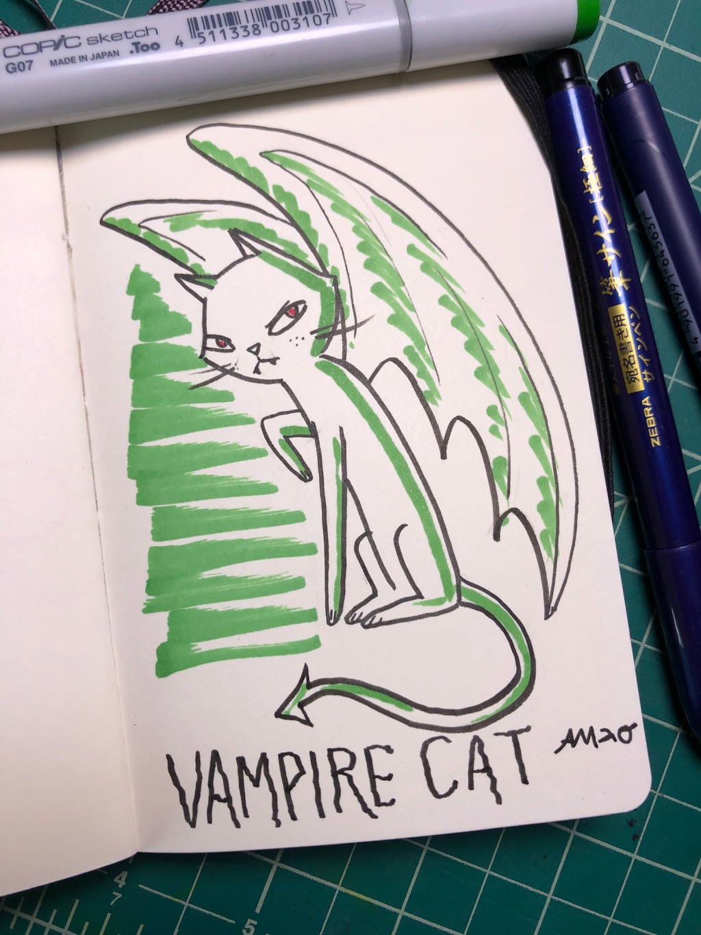 Vampire Cat drawing by Angela Martini | Doodle Addicts