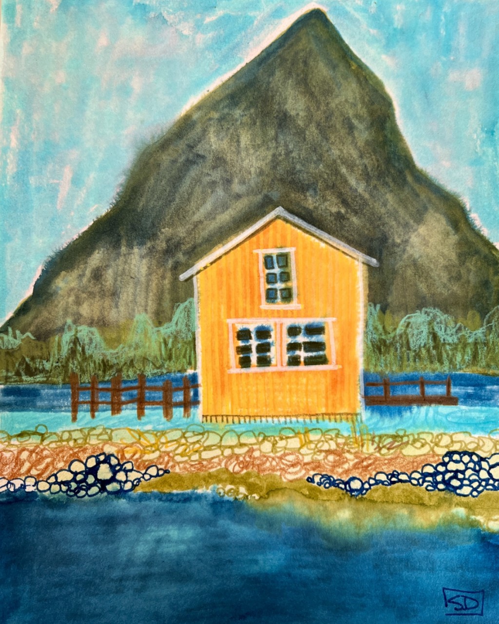 Yellow House drawing by Steph | Doodle Addicts