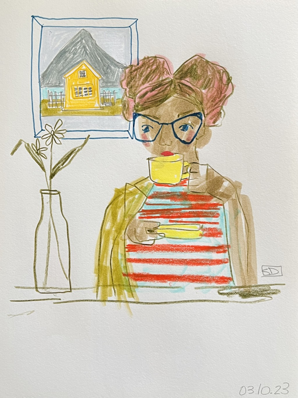 Coffee Break drawing by Steph | Doodle Addicts