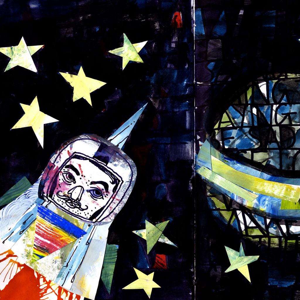 Macho Moon Landing drawing by Leah Lucci | Doodle Addicts