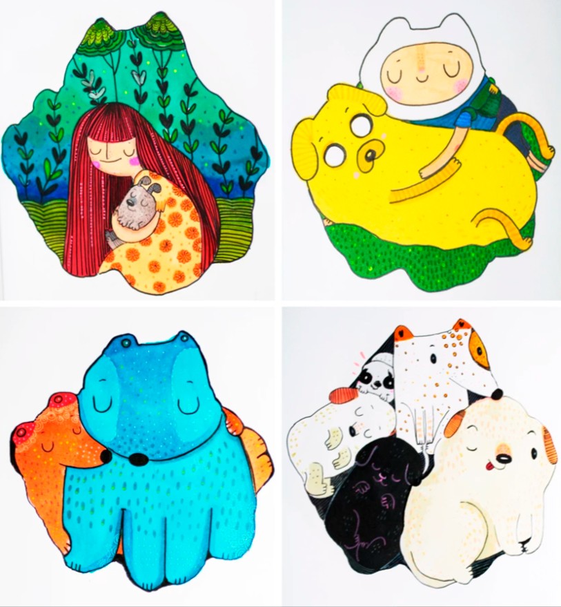 Same shape different drawing drawing by Maria Jose Da Luz | Doodle Addicts
