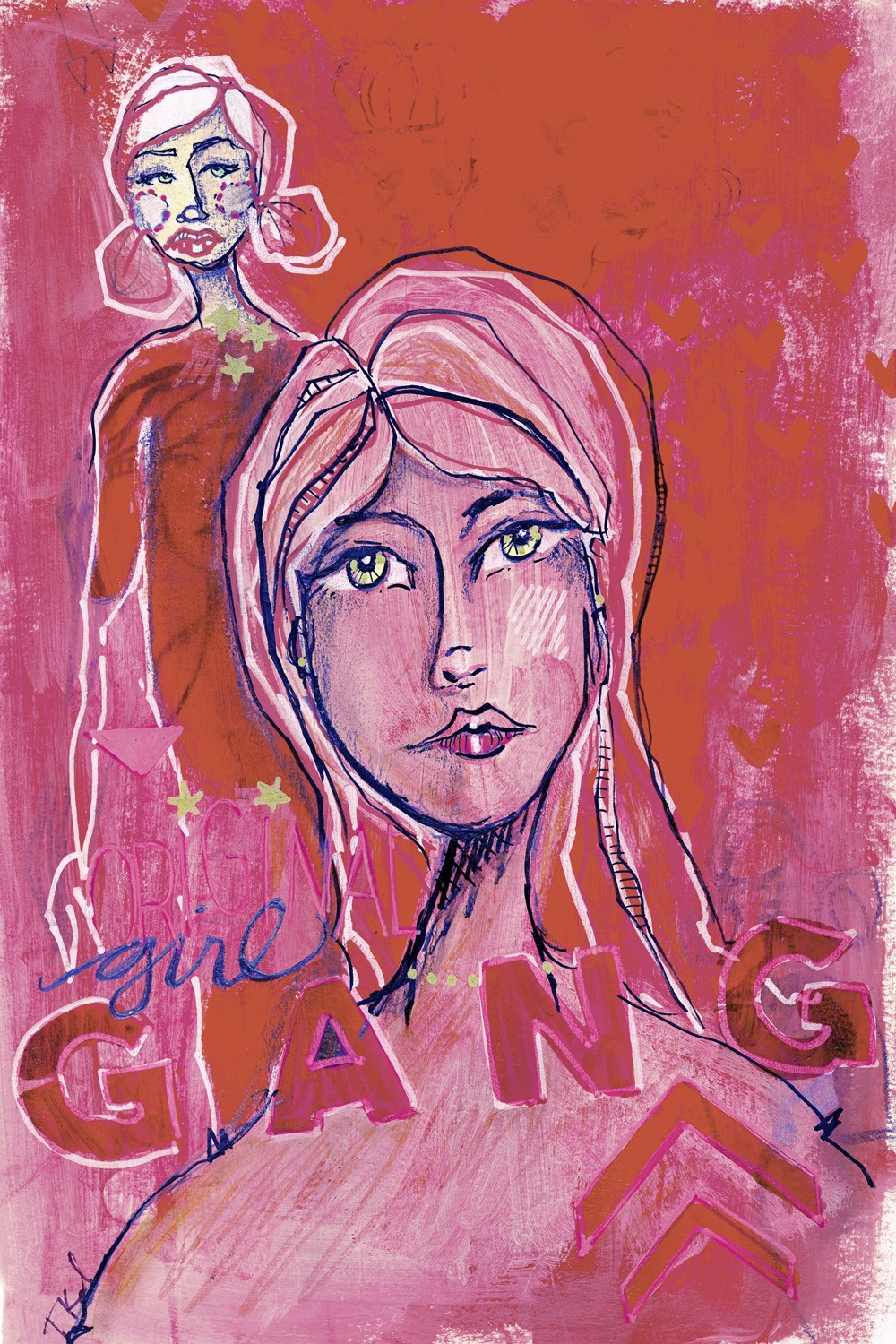 Original Girl Gang drawing by Tonya Doughty | Doodle Addicts