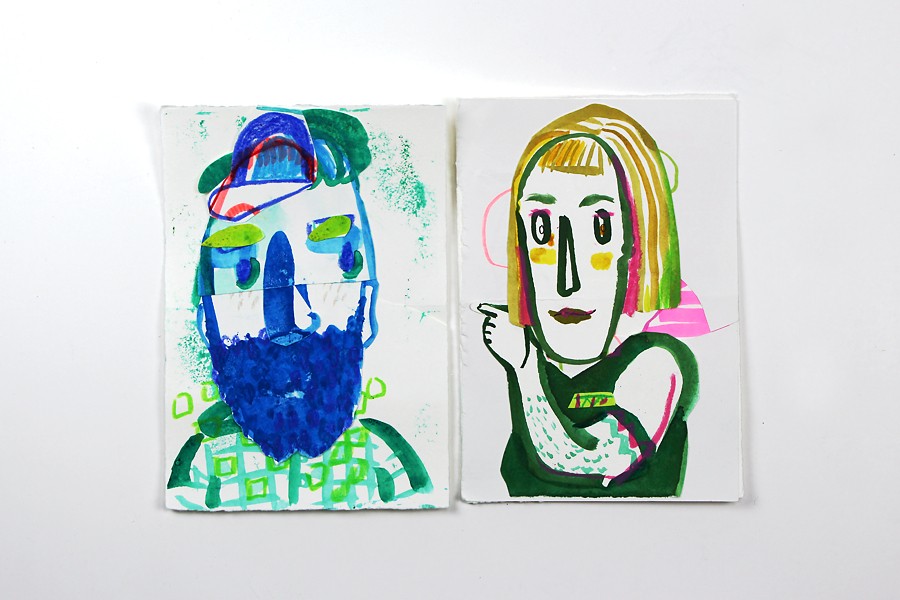 People inside my head drawing by Diana Koehne | Doodle Addicts