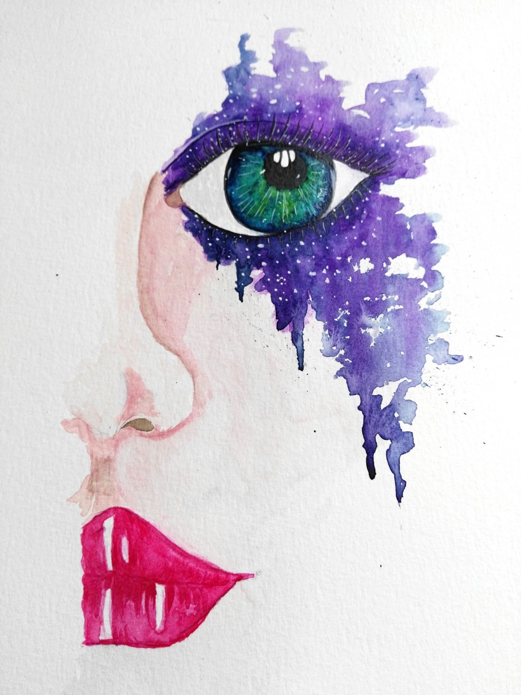 Galaxy Face drawing by Rebecca Tregear | Doodle Addicts