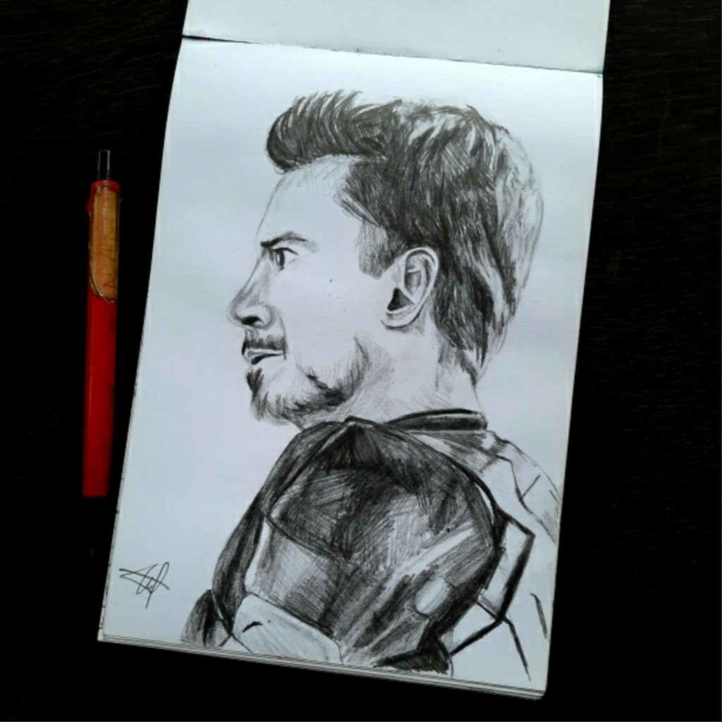 Tony Stark drawing by Natia Warda | Doodle Addicts