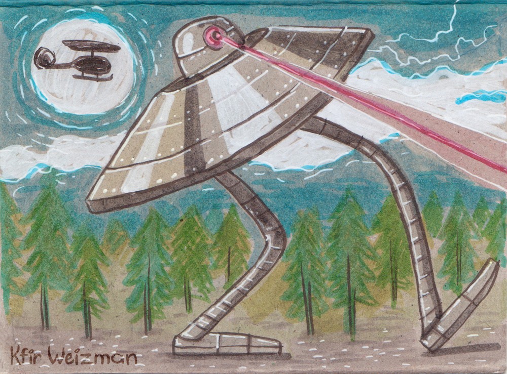Alien invasion drawing by Kfir Weizman | Doodle Addicts