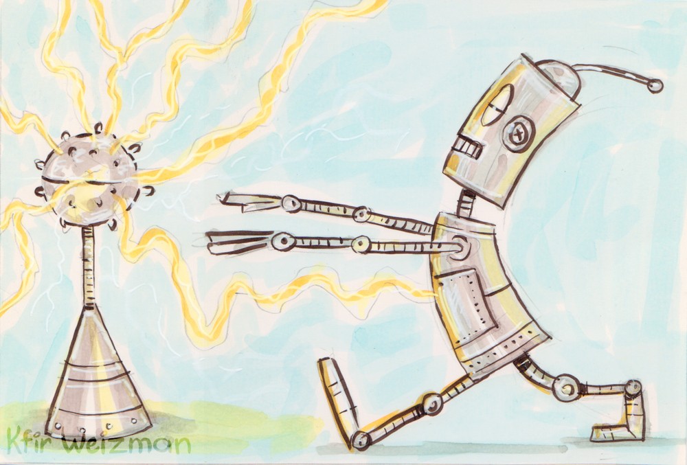 Robot zombie drawing by Kfir Weizman | Doodle Addicts