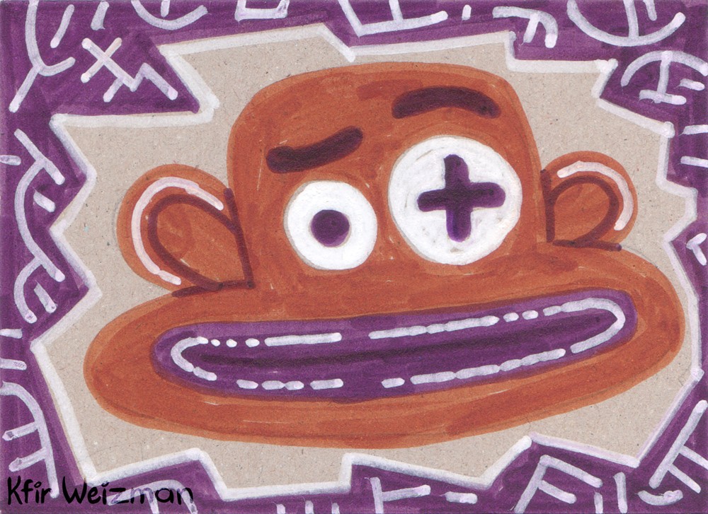 Orange face drawing by Kfir Weizman | Doodle Addicts