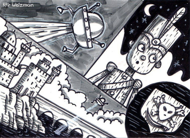 Alien invasion drawing by Kfir Weizman | Doodle Addicts