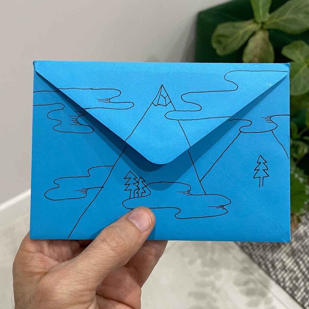 Blue Envelope #1 drawing by OKAT | Doodle Addicts