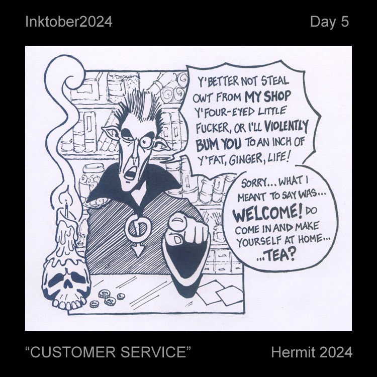 CUSTOMER SERVICE drawing by Hermit | Doodle Addicts