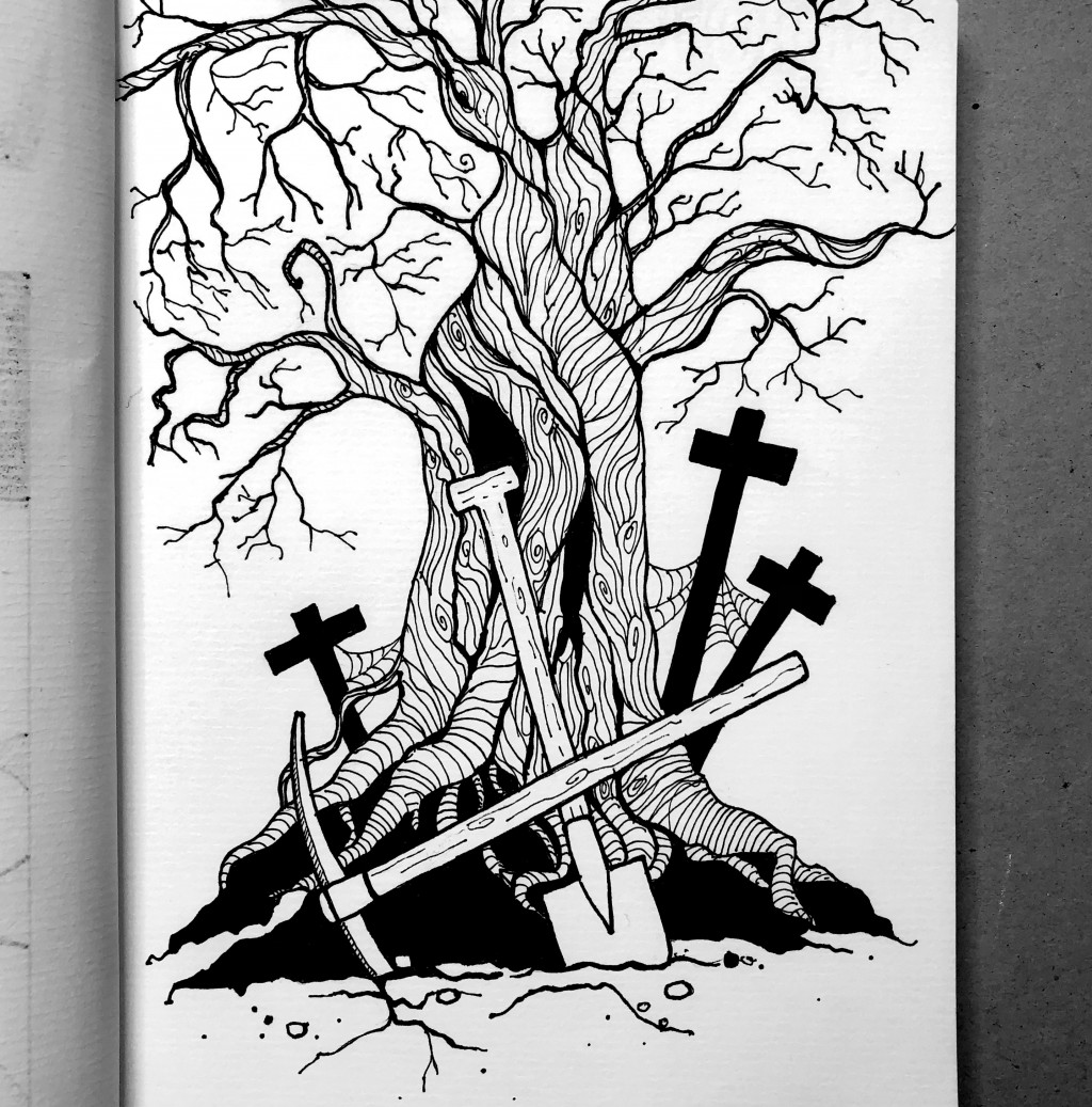 Dig deep drawing by Ashima Bawa | Doodle Addicts