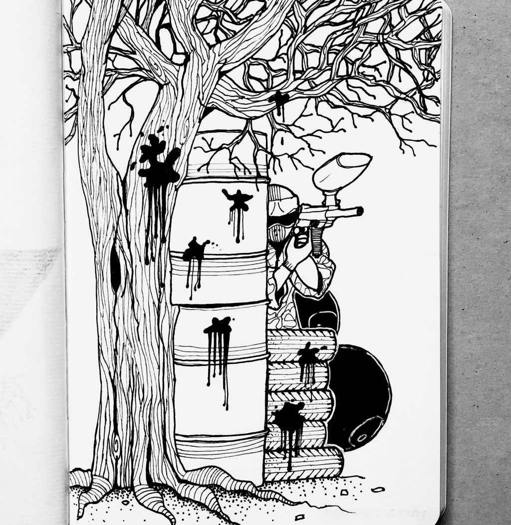 Paintball drawing by Ashima Bawa | Doodle Addicts