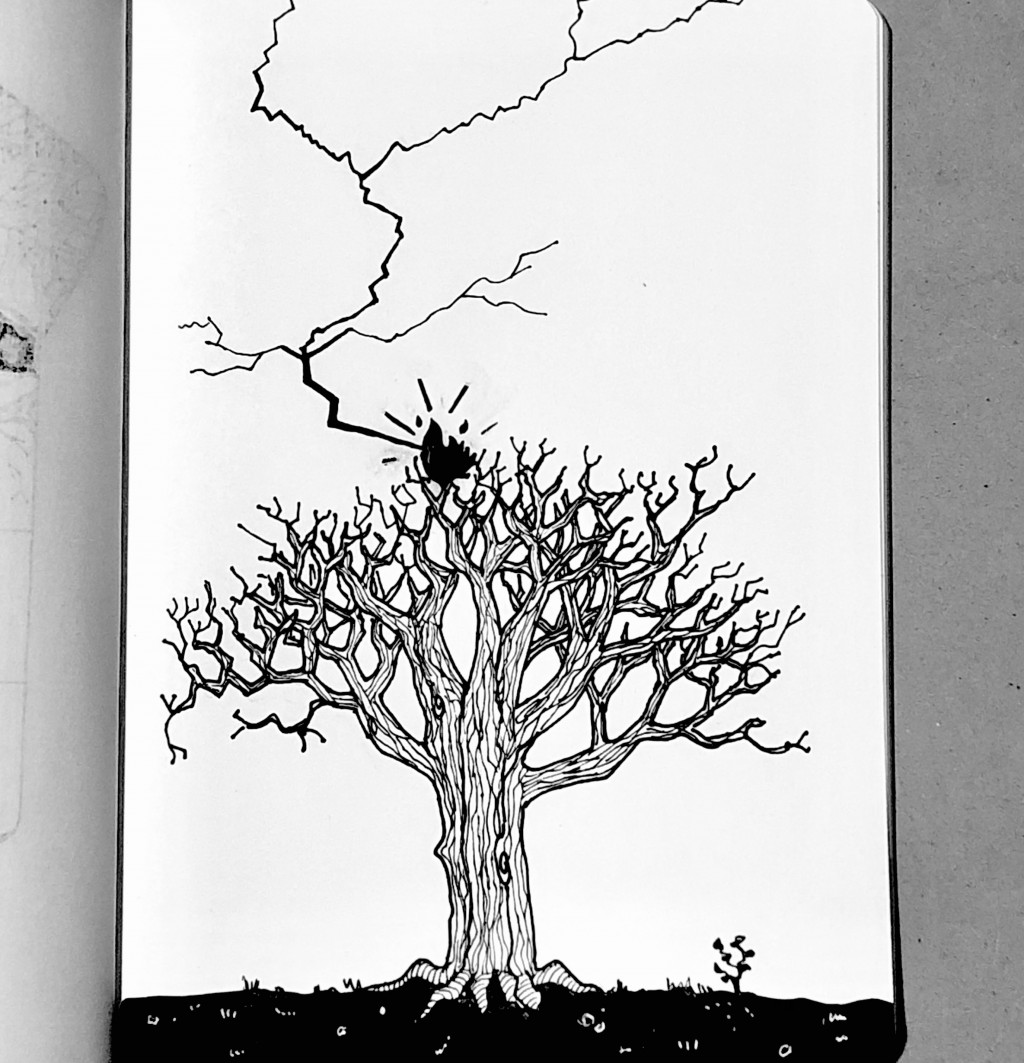 When lightning strikes drawing by Ashima Bawa | Doodle Addicts
