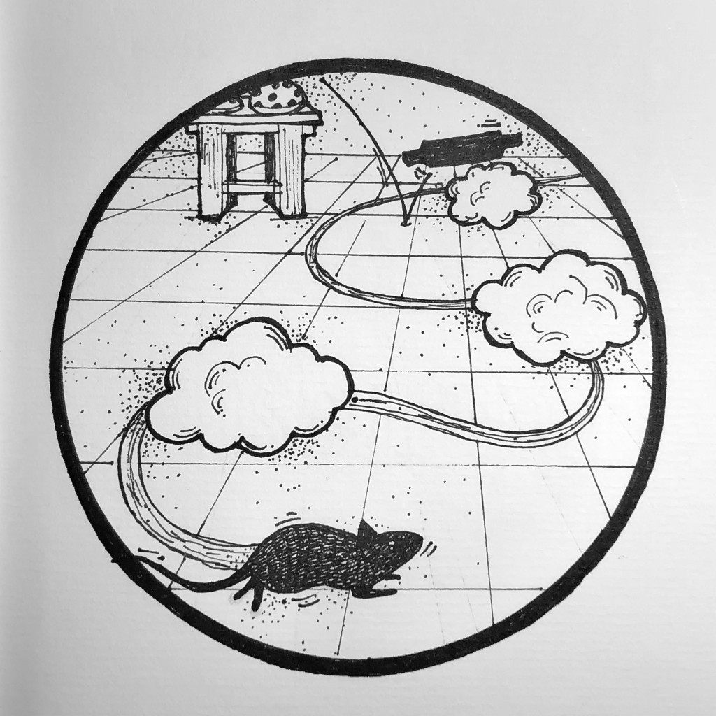 Scared of the mouse drawing by Ashima Bawa | Doodle Addicts