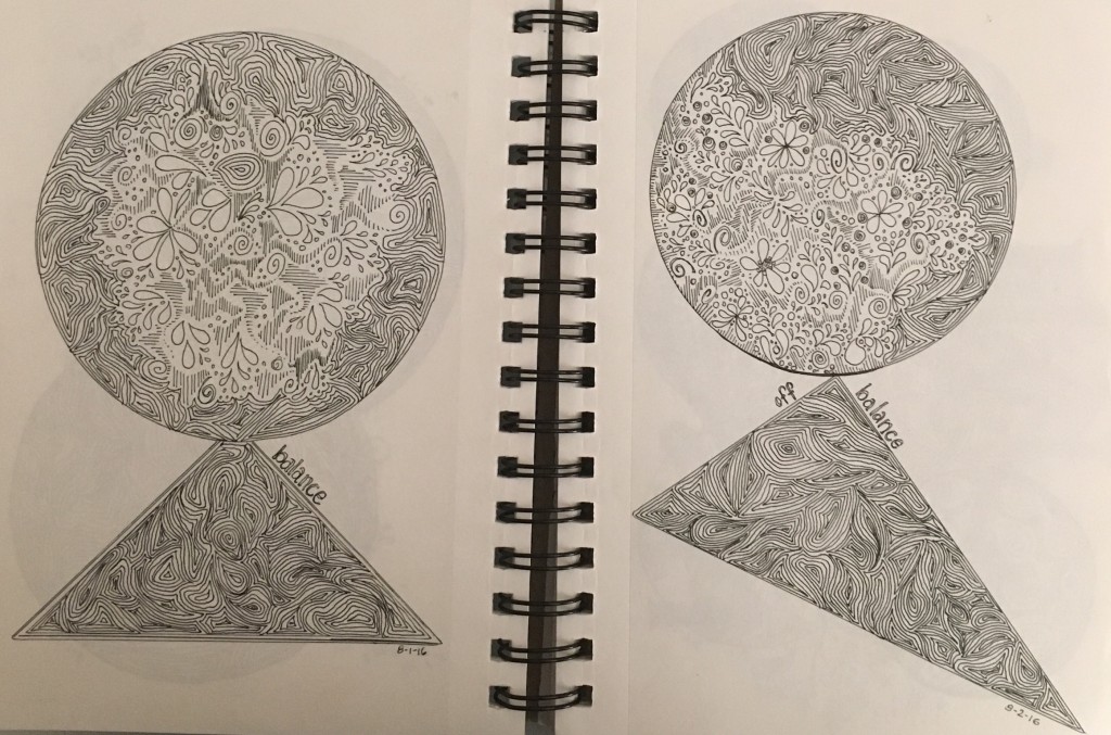 Balance/Off Balance drawing by L K M | Doodle Addicts