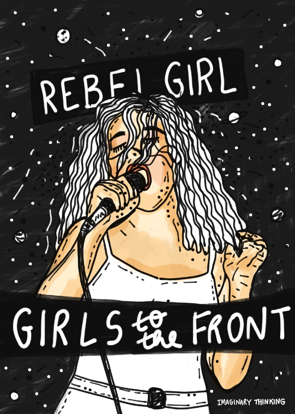 Rebel Girl drawing by Imaginary Thinking | Doodle Addicts