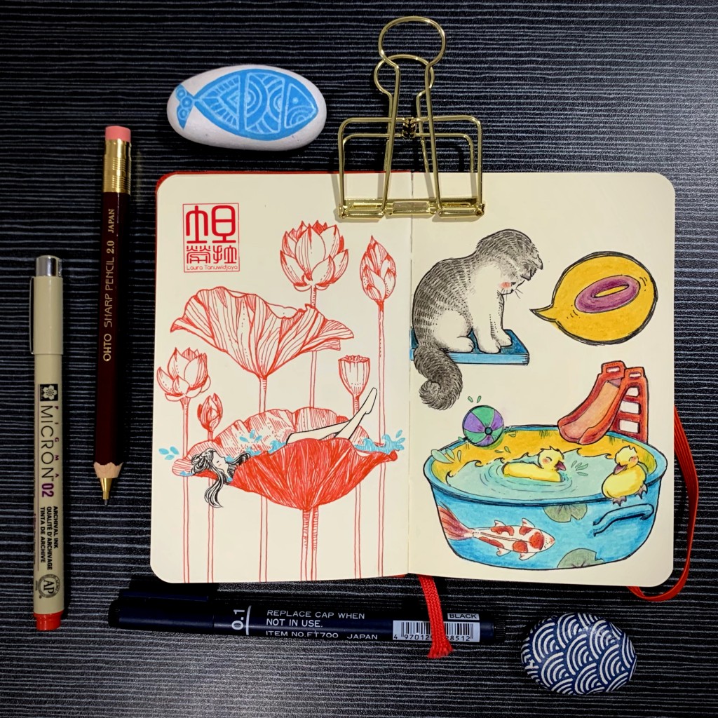 Summer Time drawing by Laura Tanuwidjaya | Doodle Addicts