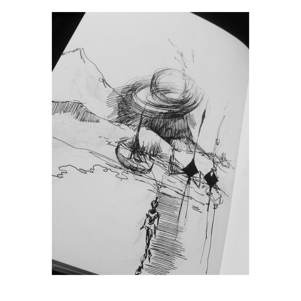 Dreamscape sketching drawing by Indira IOFEYE | Doodle Addicts