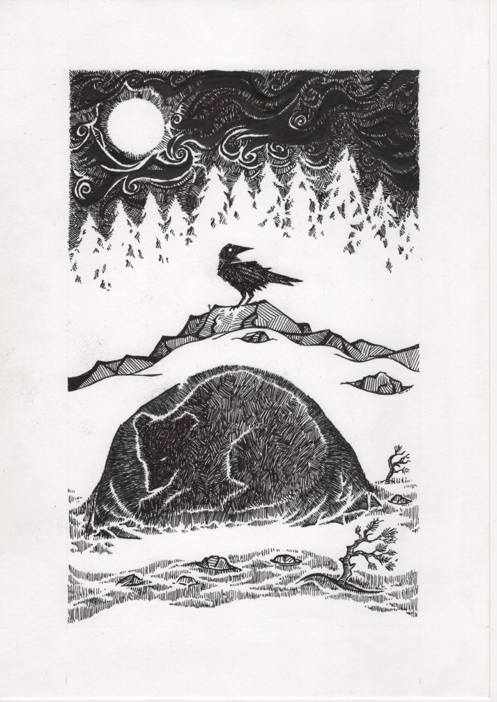 Hibernation drawing by Kimmo Oja | Doodle Addicts