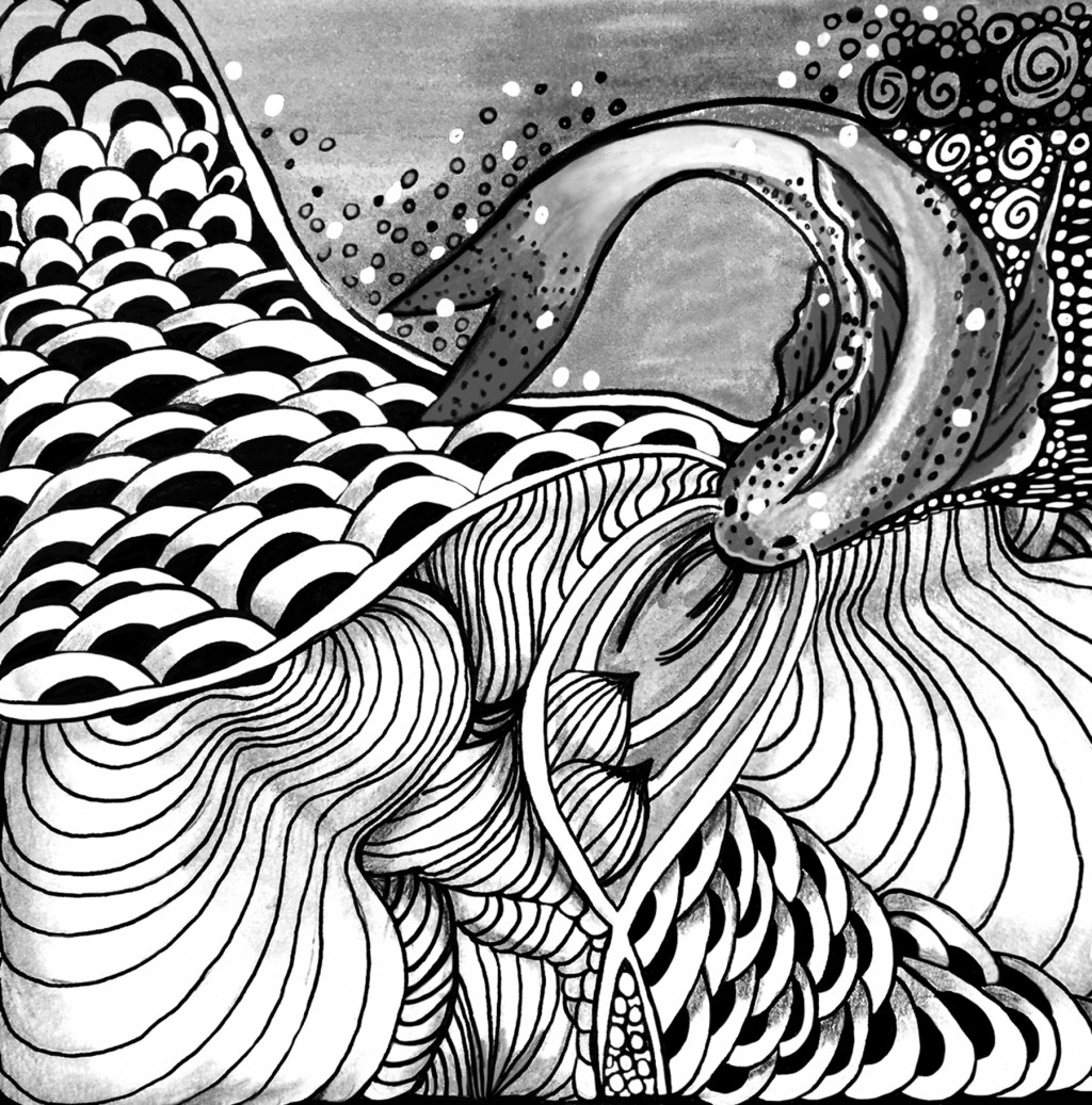 Koi Fish Zentangle doodles drawing by Celeste | Doodle Addicts