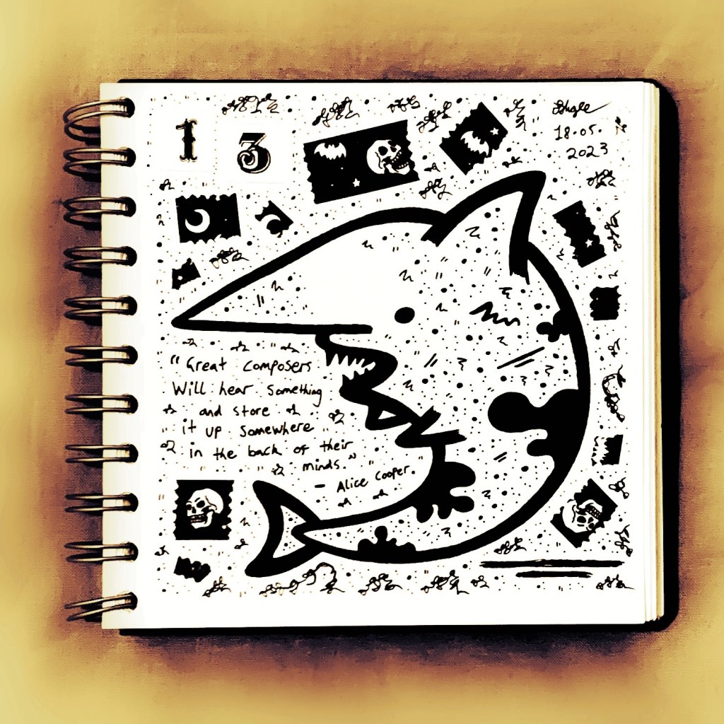 “Koogan’s Feeling Buff”, May 2023. drawing by Bleu Hope | Doodle Addicts