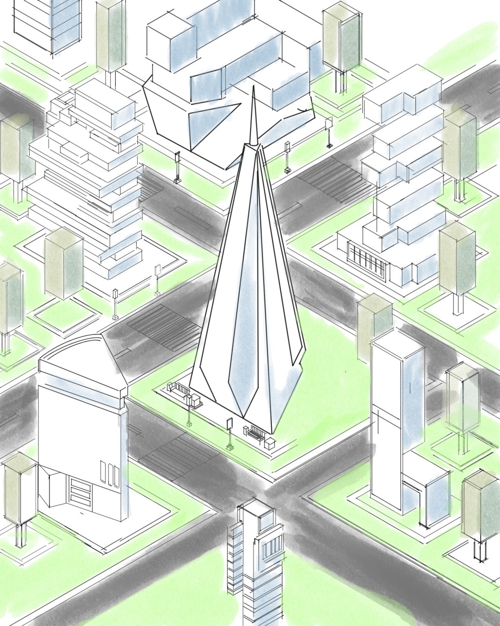 Isometric drawings drawing by Dietrich Adonis | Doodle Addicts