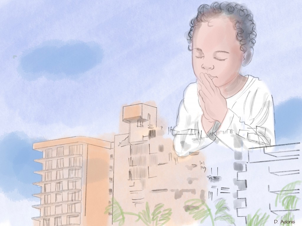 Surfside Pray drawing by Dietrich Adonis | Doodle Addicts