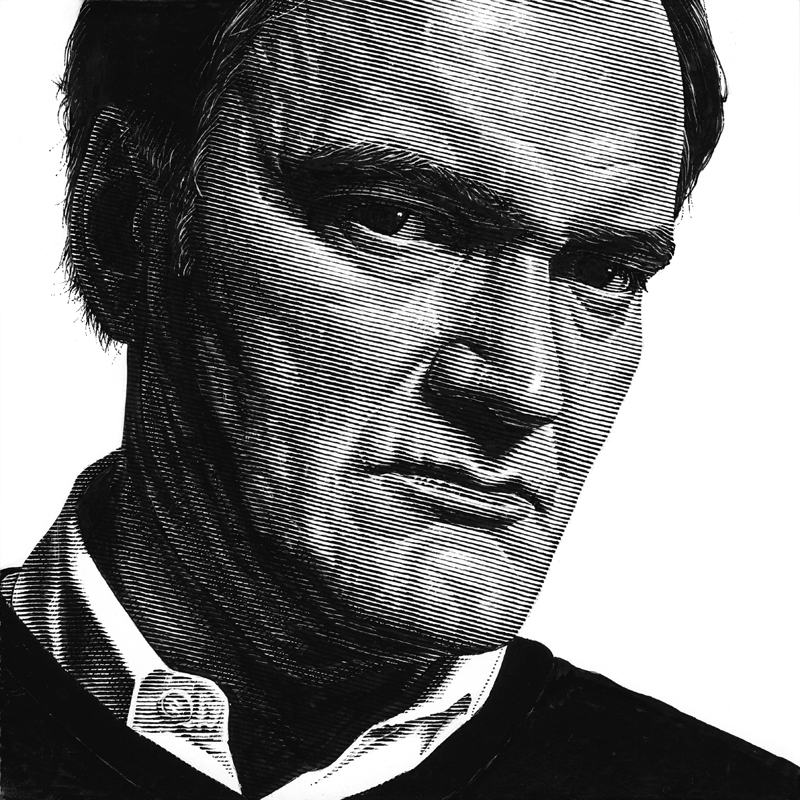Quentin Tarantino drawing by Leib Chigrin | Doodle Addicts