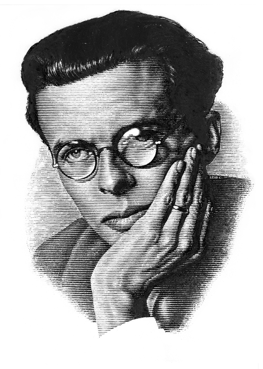 Aldous Huxley drawing by Leib Chigrin | Doodle Addicts