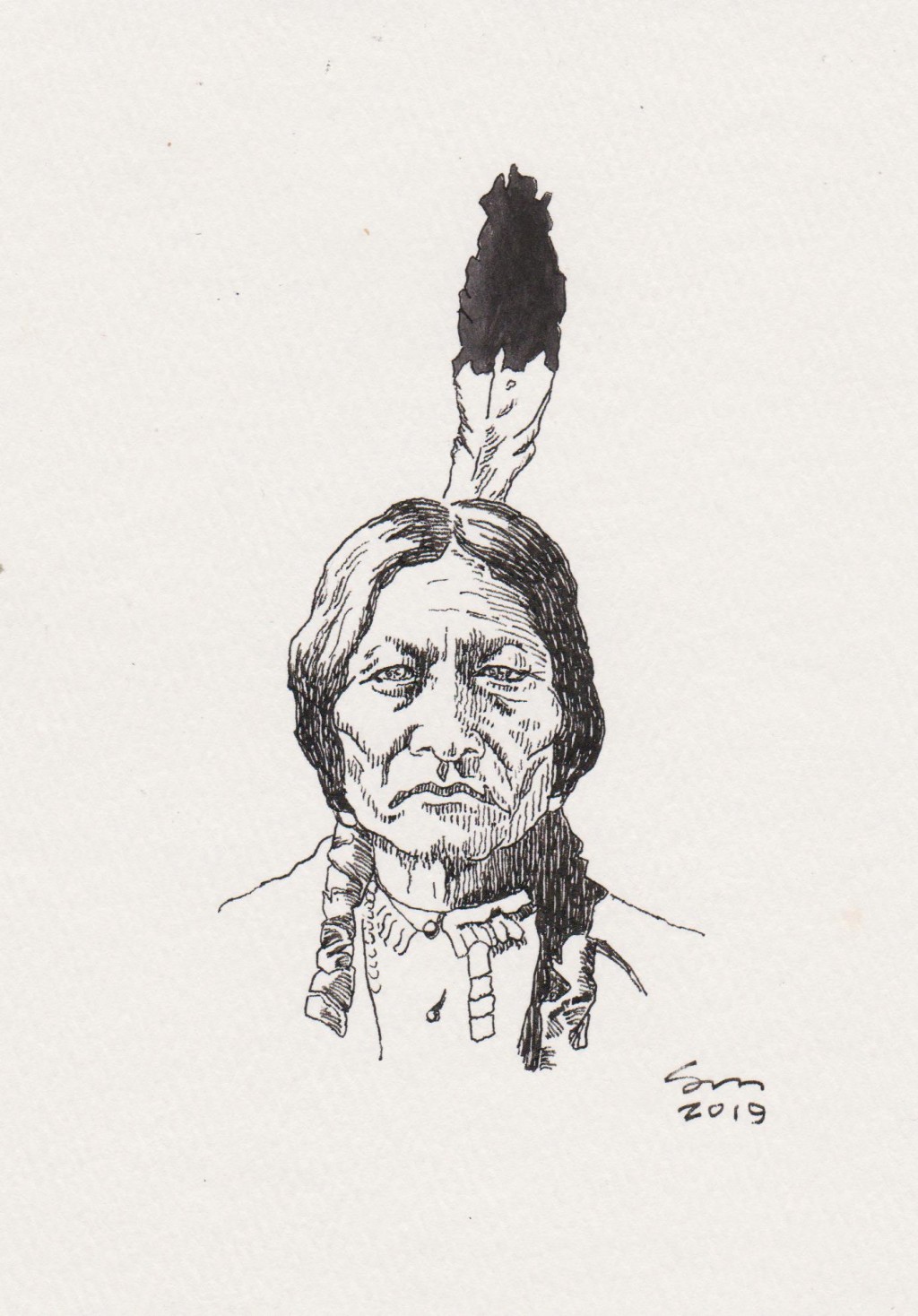Sitting Bull drawing by Steve Moore | Doodle Addicts