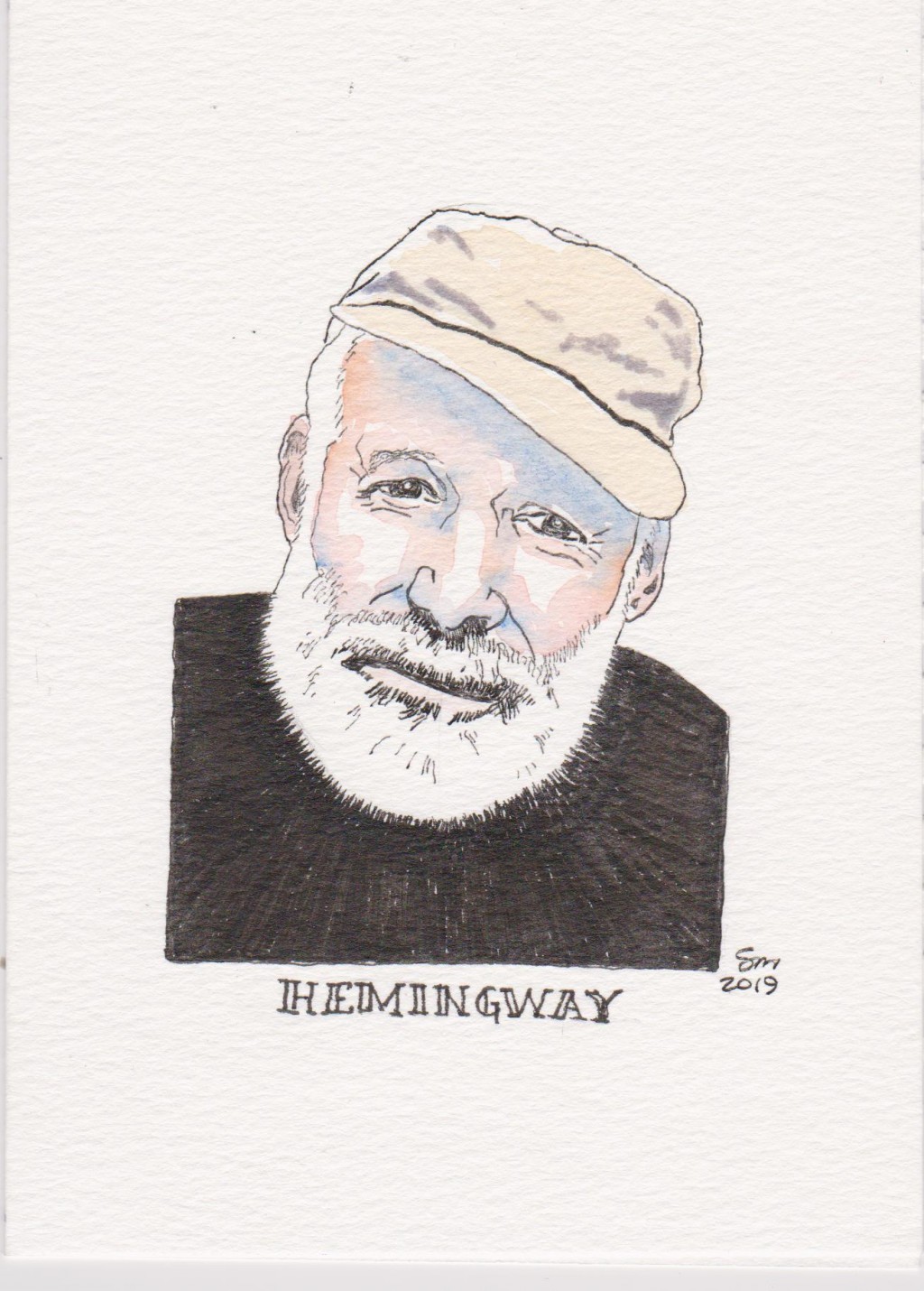Ernest Hemingway drawing by Steve Moore | Doodle Addicts