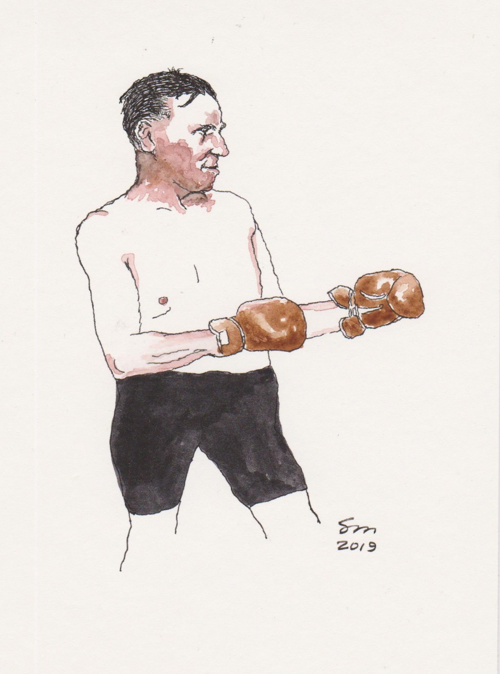 Tommy Ryan, pugilist. drawing by Steve Moore | Doodle Addicts