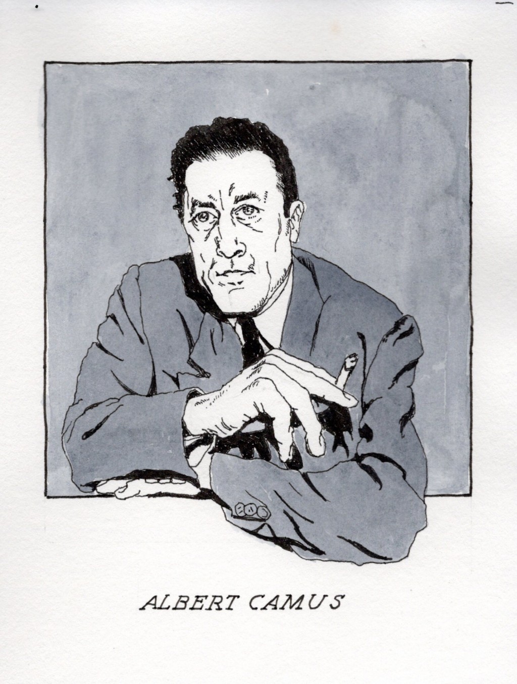 Albert Camus drawing by Steve Moore | Doodle Addicts