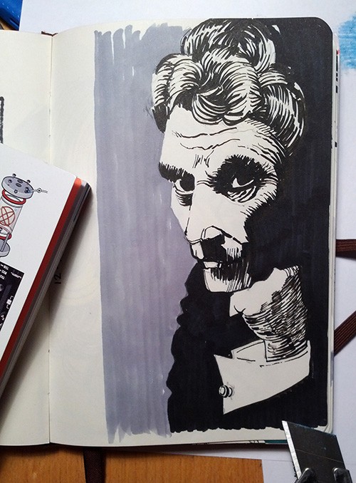 Ink Face drawing by Tim Nordin | Doodle Addicts