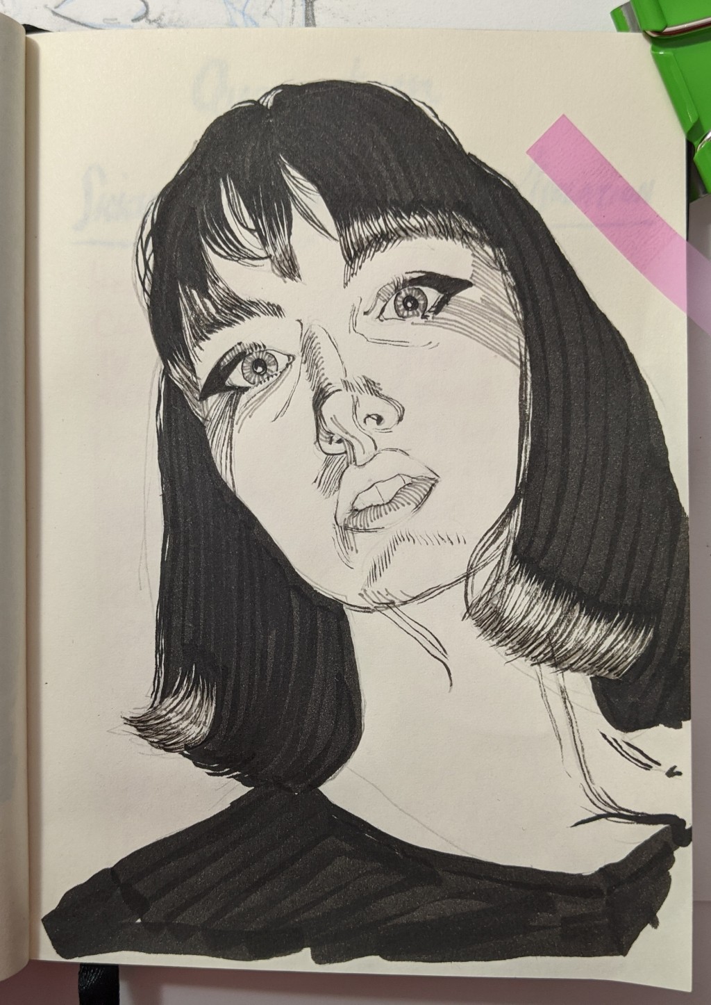 Marker Girl drawing by Tim Nordin | Doodle Addicts