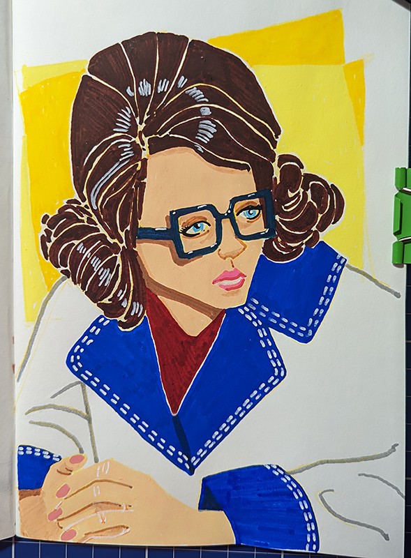 Posca Girl drawing by Tim Nordin | Doodle Addicts