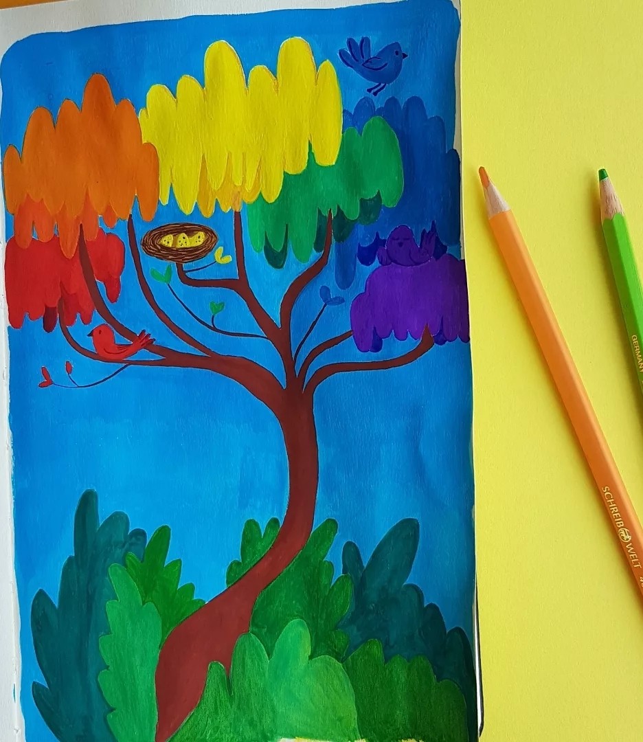 Rainbow Tree drawing by Minca | Doodle Addicts