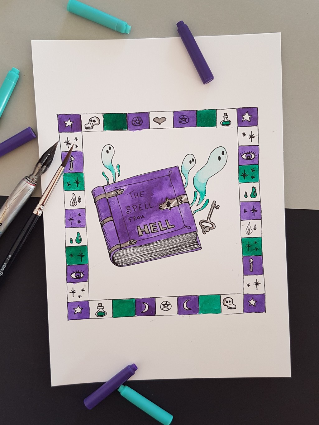 Spellbook drawing by Minca | Doodle Addicts