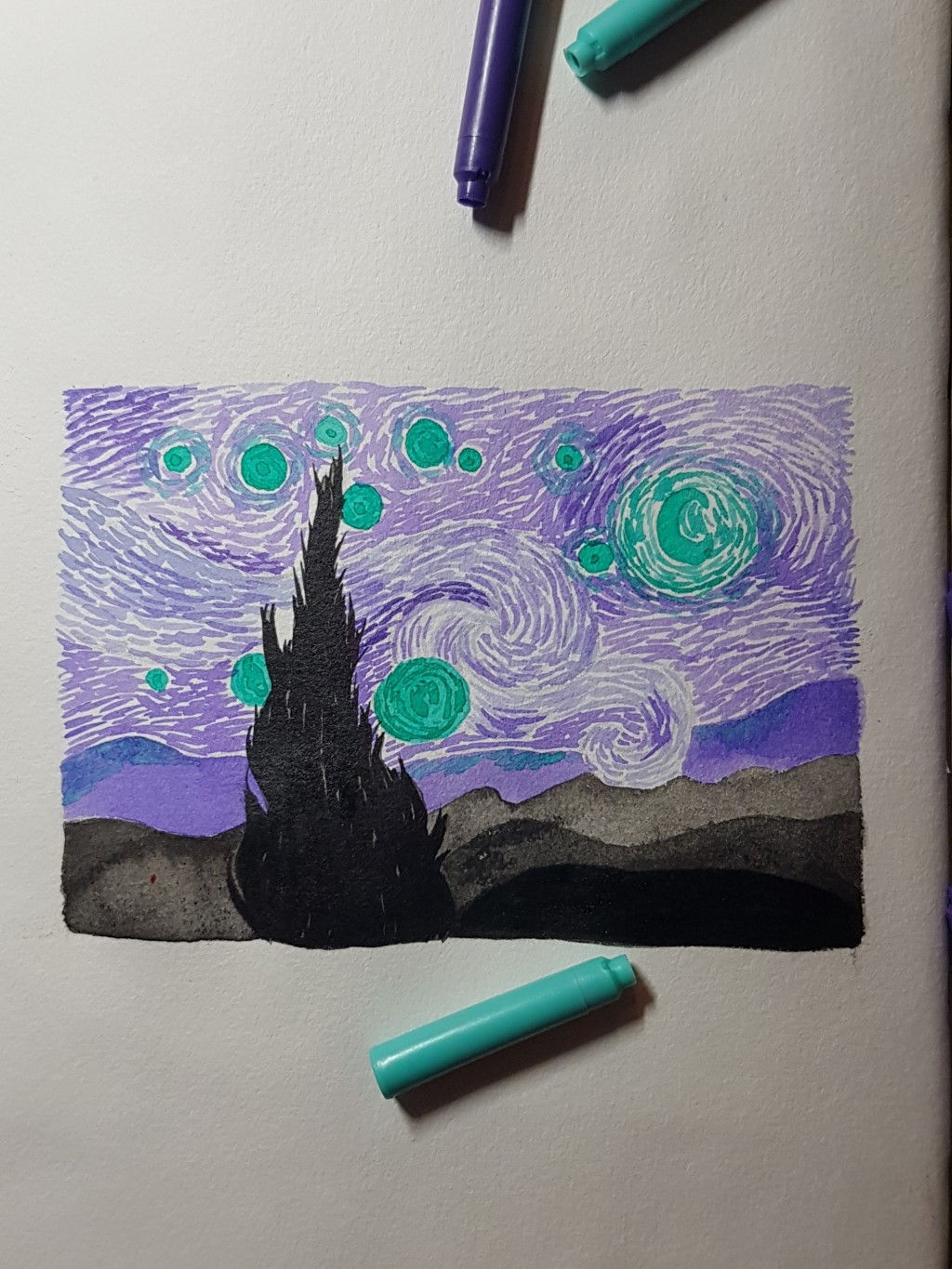 Starry Night drawing by Minca | Doodle Addicts