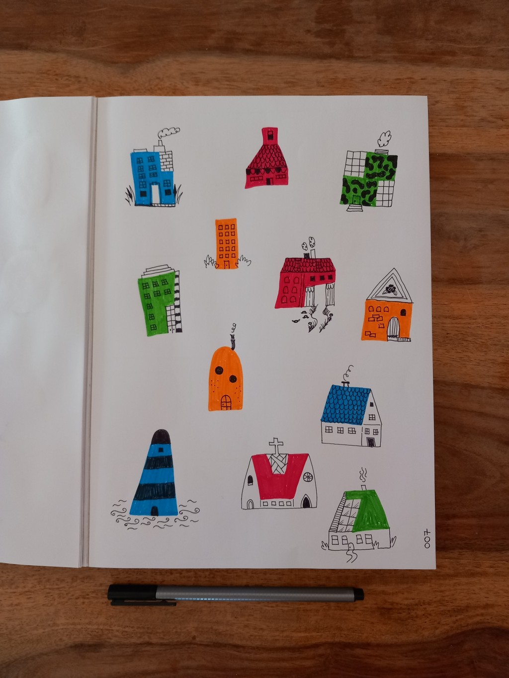 Random Shape Houses drawing by Minca | Doodle Addicts
