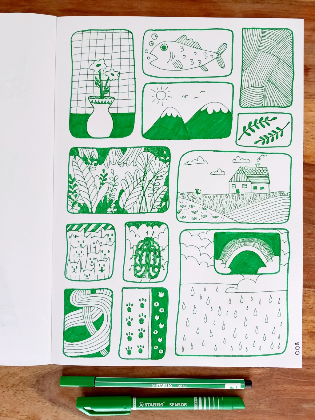Green Boxes drawing by Minca | Doodle Addicts