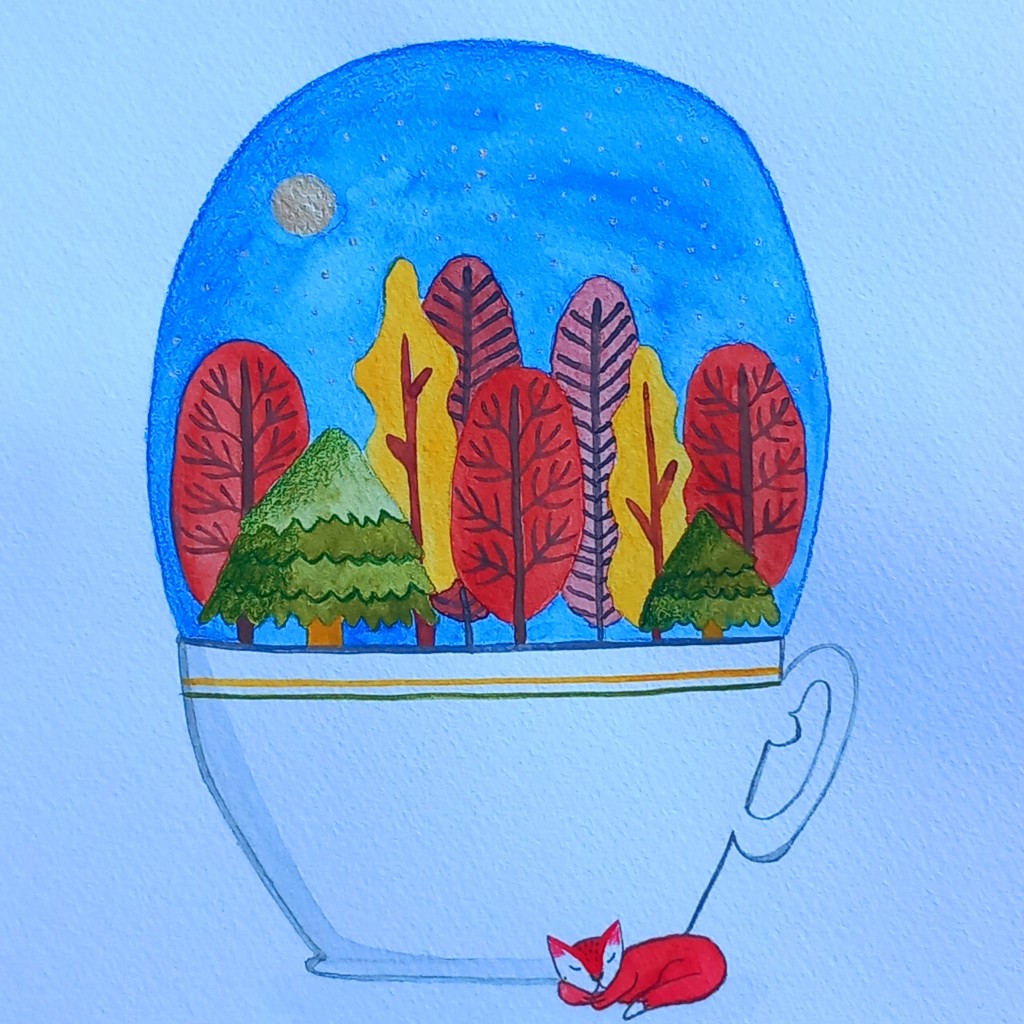 Fall Fox drawing by Jasmin | Doodle Addicts